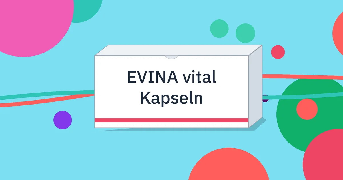 Symbolbild: Packung mit der Aufschrift EVINA vital Kapseln (PZN 14056056) – Verfügbarkeit und Bezug in Apotheken in Frankfurt am Main