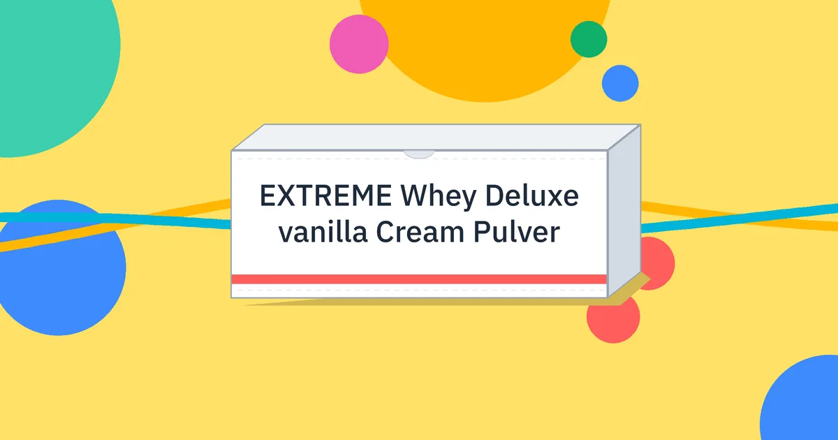 Symbolbild: Packung mit der Aufschrift EXTREME Whey Deluxe vanilla Cream Pulver (PZN 09911275) – Verfügbarkeit und Bezug in Apotheken in Frankfurt am Main