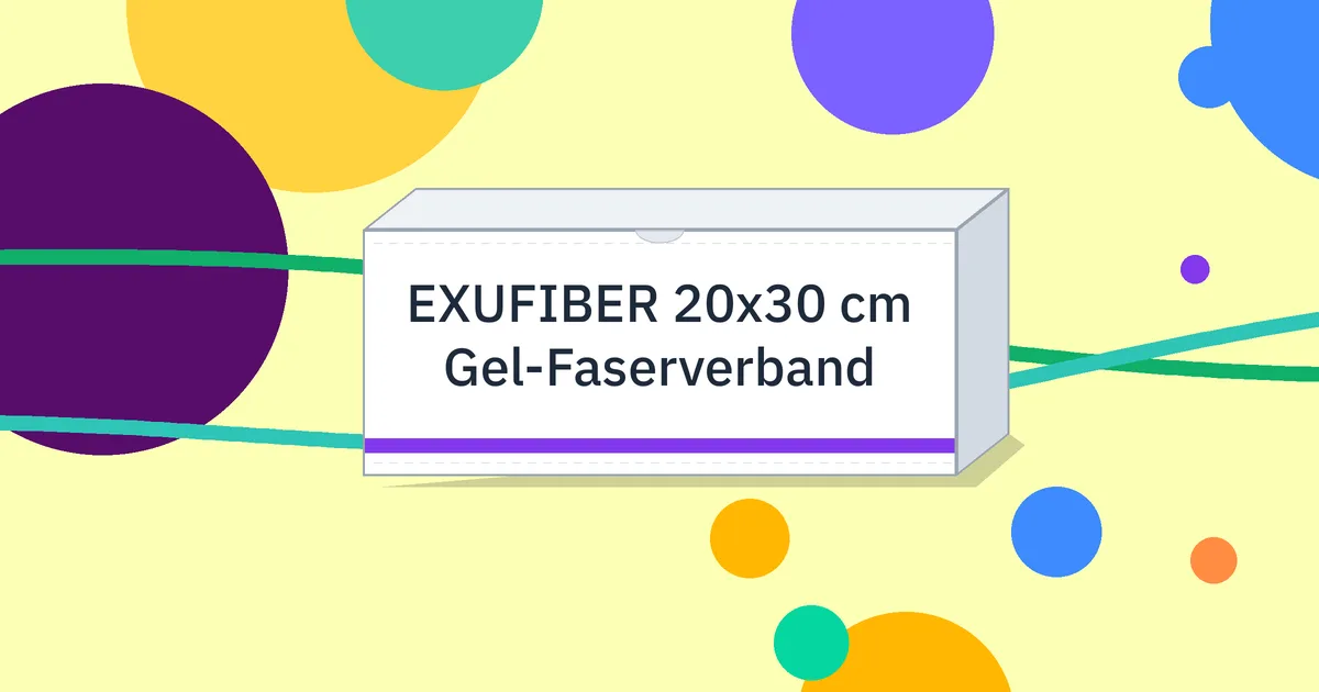 Symbolbild: Packung mit der Aufschrift EXUFIBER 20x30 cm Gel-Faserverband (PZN 19507291) – Verfügbarkeit und Bezug in Apotheken in Frankfurt am Main