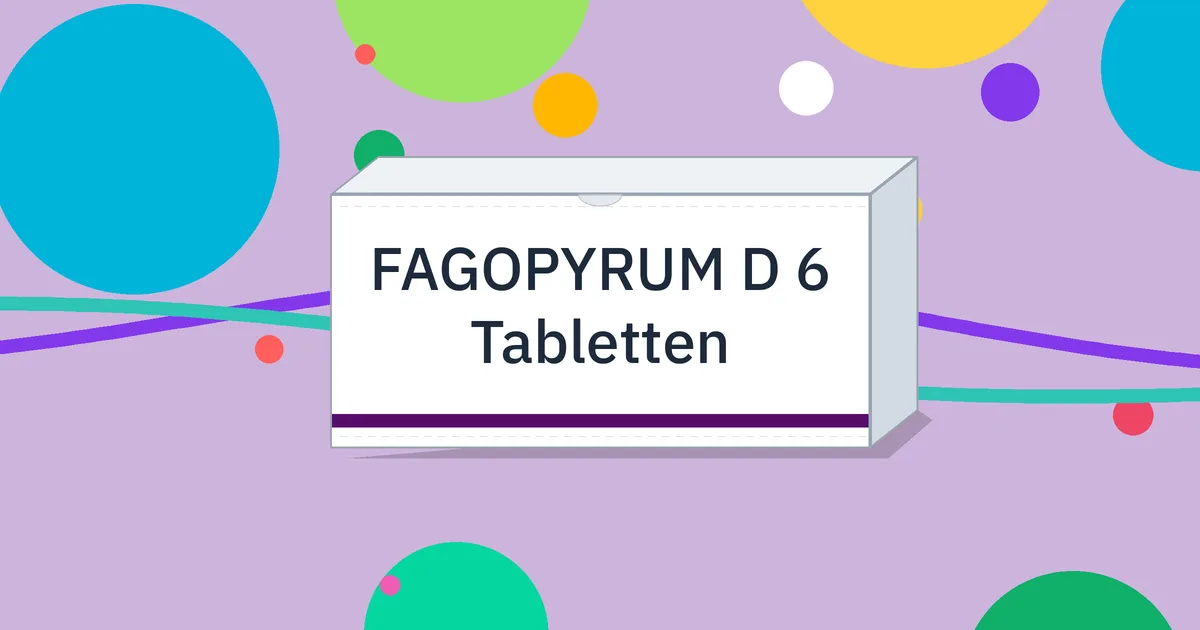 Symbolbild: Packung mit der Aufschrift FAGOPYRUM D 6 Tabletten (PZN 04216932) – Verfügbarkeit und Bezug in Apotheken in Frankfurt am Main
