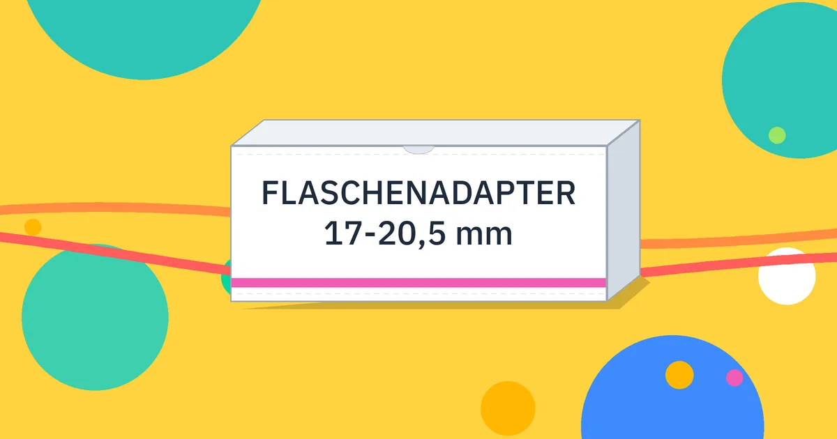 Symbolbild: Packung mit der Aufschrift FLASCHENADAPTER 17-20,5 mm (PZN 15406630) – Verfügbarkeit und Bezug in Apotheken in Frankfurt am Main
