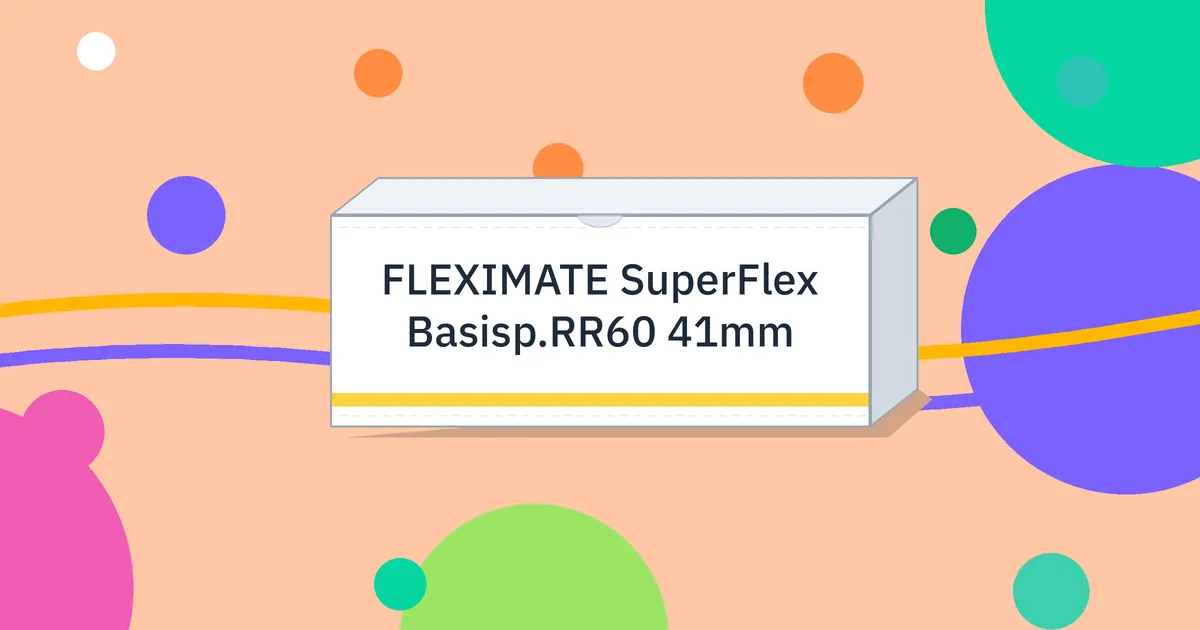 Symbolbild: Packung mit der Aufschrift FLEXIMATE SuperFlex Basisp.RR60 41mm (PZN 09070290) – Verfügbarkeit und Bezug in Apotheken in Frankfurt am Main