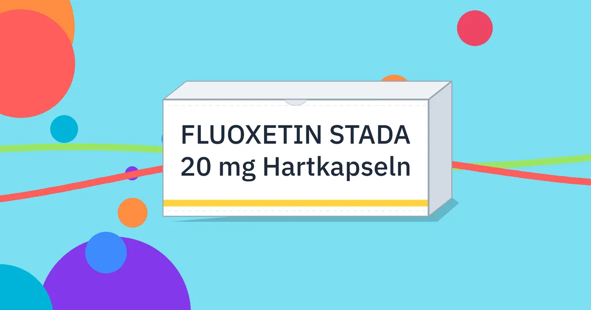 Symbolbild: Packung mit der Aufschrift FLUOXETIN STADA 20 mg Hartkapseln (PZN 08527385) – Verfügbarkeit und Bezug in Apotheken in Frankfurt am Main
