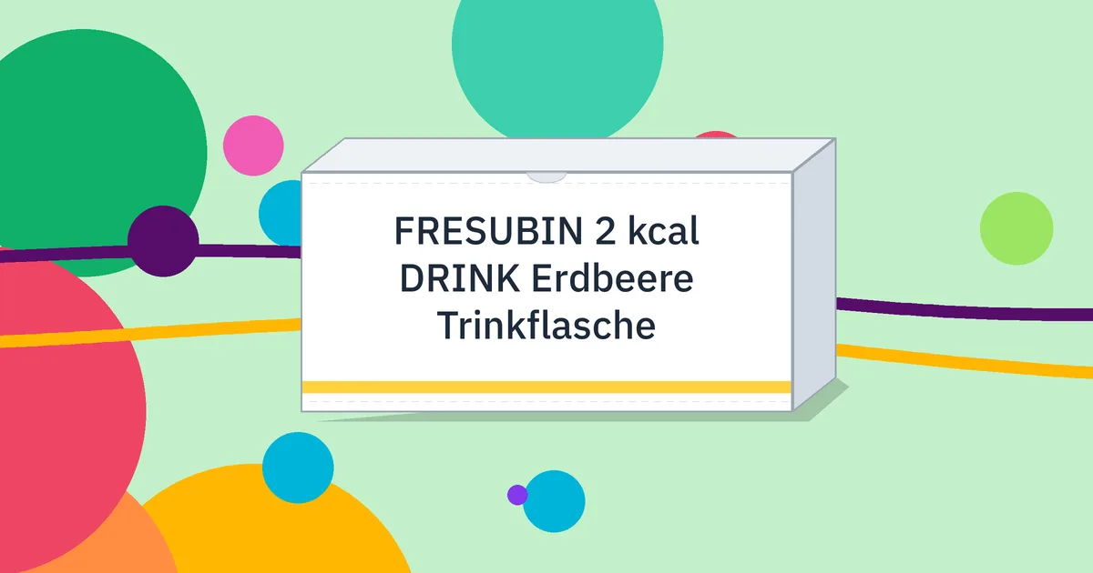 Symbolbild: Packung mit der Aufschrift FRESUBIN 2 kcal DRINK Erdbeere Trinkflasche (PZN 20646595) – Verfügbarkeit und Bezug in Apotheken in Frankfurt am Main