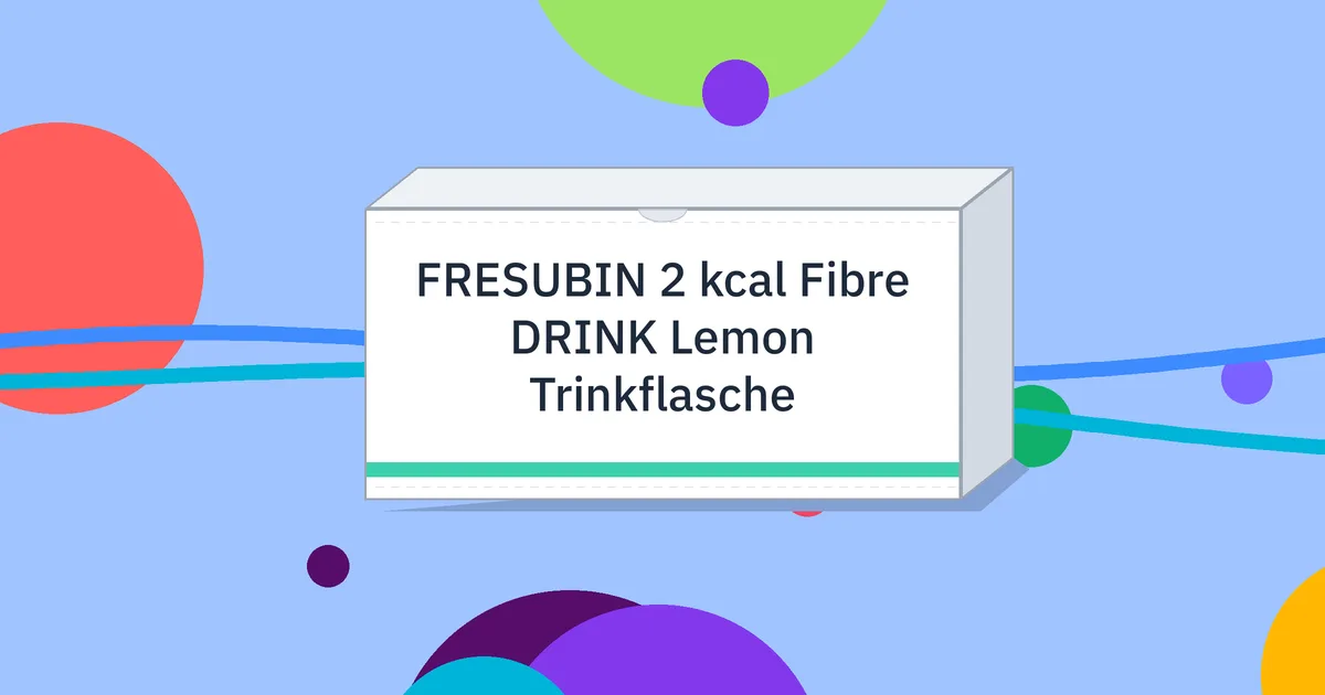 Symbolbild: Packung mit der Aufschrift FRESUBIN 2 kcal Fibre DRINK Lemon Trinkflasche (PZN 14359928) – Verfügbarkeit und Bezug in Apotheken in Frankfurt am Main