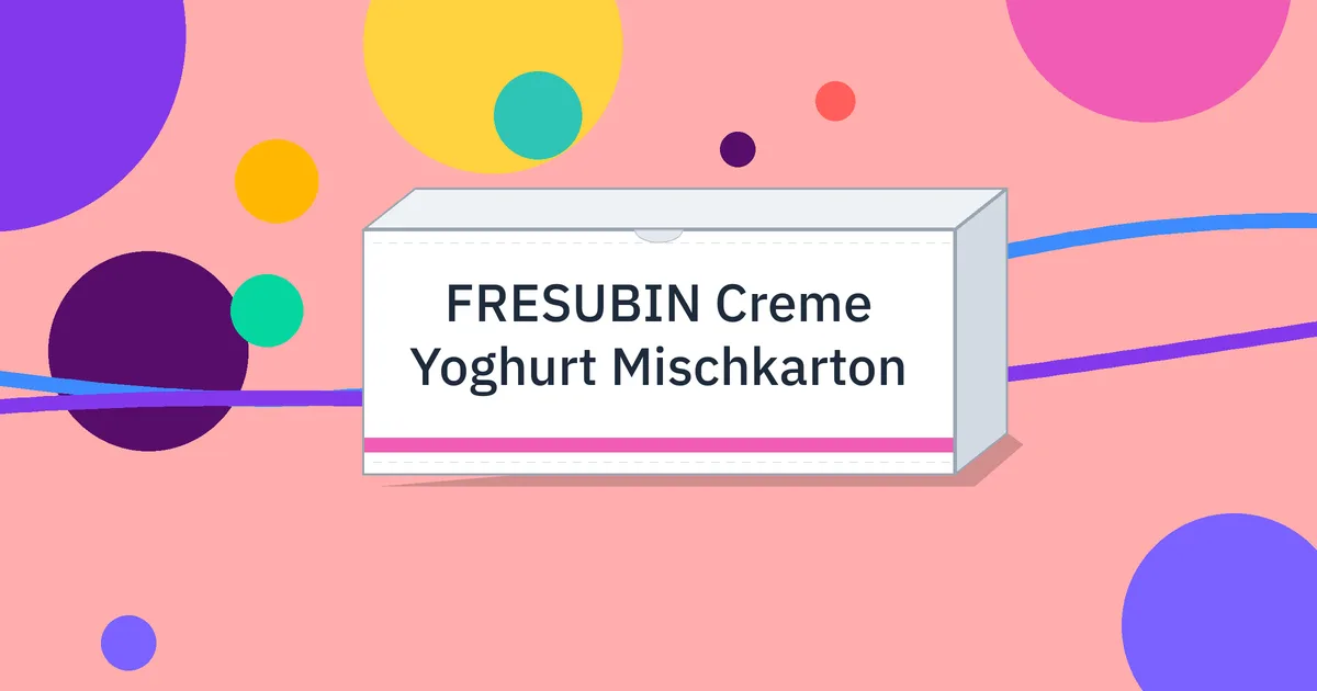 Symbolbild: Packung mit der Aufschrift FRESUBIN Creme Yoghurt Mischkarton (PZN 11609394) – Verfügbarkeit und Bezug in Apotheken in Frankfurt am Main