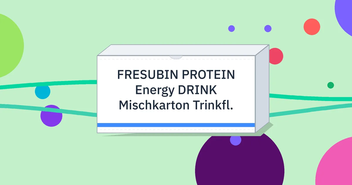 Symbolbild: Packung mit der Aufschrift FRESUBIN PROTEIN Energy DRINK Mischkarton Trinkfl. (PZN 10396105) – Verfügbarkeit und Bezug in Apotheken in Frankfurt am Main