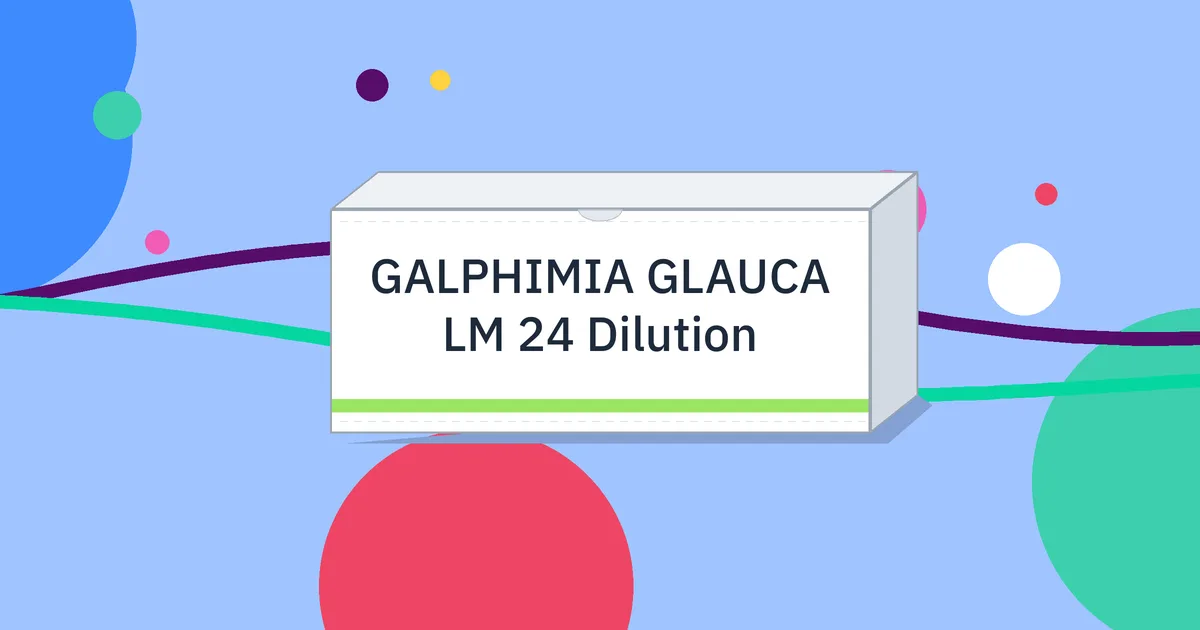Symbolbild: Packung mit der Aufschrift GALPHIMIA GLAUCA LM 24 Dilution (PZN 12875465) – Verfügbarkeit und Bezug in Apotheken in Frankfurt am Main