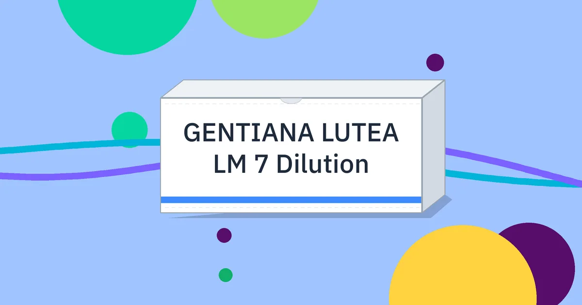 Symbolbild: Packung mit der Aufschrift GENTIANA LUTEA LM 7 Dilution (PZN 12876157) – Verfügbarkeit und Bezug in Apotheken in Frankfurt am Main