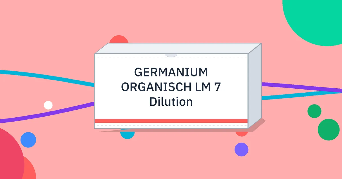 Symbolbild: Packung mit der Aufschrift GERMANIUM ORGANISCH LM 7 Dilution (PZN 16363667) – Verfügbarkeit und Bezug in Apotheken in Frankfurt am Main