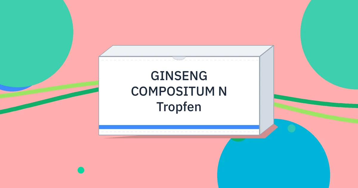Symbolbild: Packung mit der Aufschrift GINSENG COMPOSITUM N Tropfen (PZN 00738869) – Verfügbarkeit und Bezug in Apotheken in Frankfurt am Main