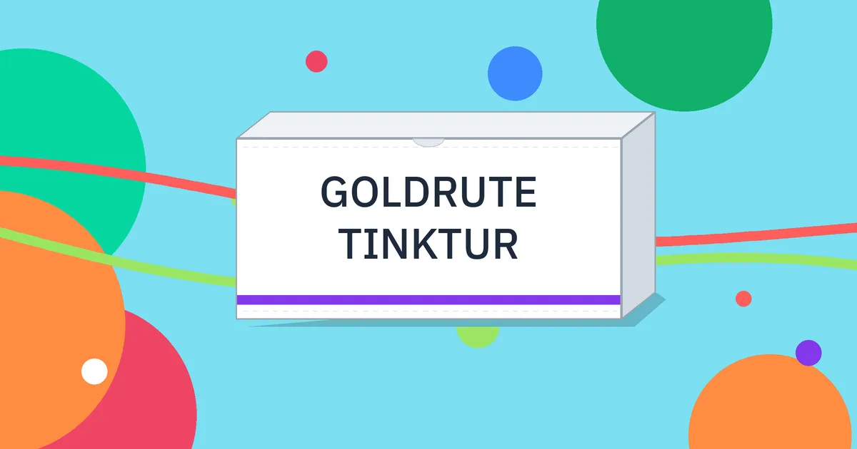 Symbolbild: Packung mit der Aufschrift GOLDRUTE TINKTUR (PZN 19921168) – Verfügbarkeit und Bezug in Apotheken in Frankfurt am Main