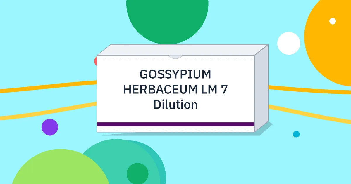 Symbolbild: Packung mit der Aufschrift GOSSYPIUM HERBACEUM LM 7 Dilution (PZN 13545534) – Verfügbarkeit und Bezug in Apotheken in Frankfurt am Main
