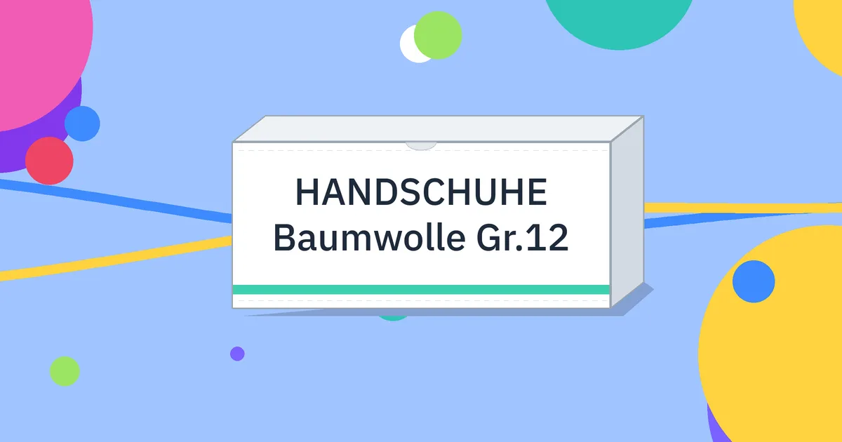 Symbolbild: Packung mit der Aufschrift HANDSCHUHE Baumwolle Gr.12 (PZN 02771084) – Verfügbarkeit und Bezug in Apotheken in Frankfurt am Main