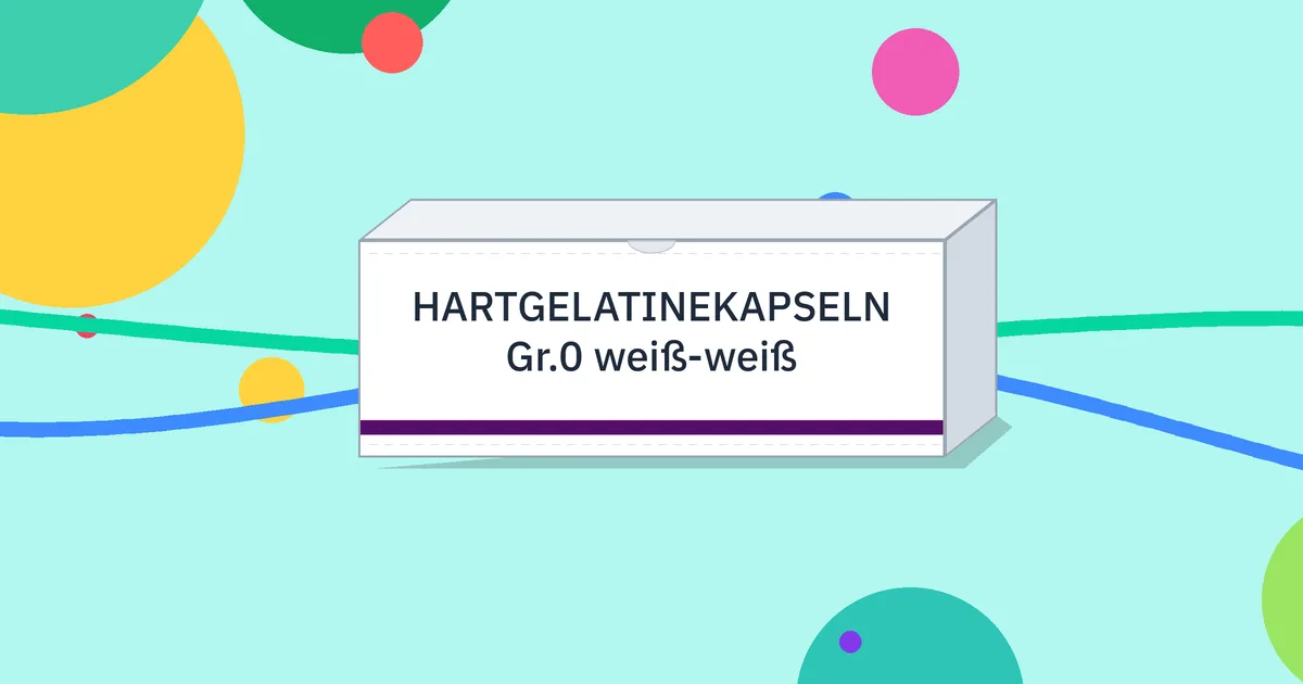 Symbolbild: Packung mit der Aufschrift HARTGELATINEKAPSELN Gr.0 weiß-weiß (PZN 03355643) – Verfügbarkeit und Bezug in Apotheken in Frankfurt am Main