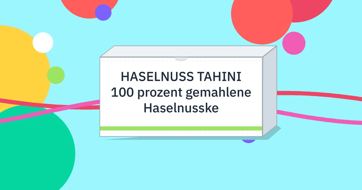 Symbolbild: Packung mit der Aufschrift HASELNUSS TAHINI 100 prozent gemahlene Haselnusske (PZN 17189237) – Verfügbarkeit und Bezug in Apotheken in Frankfurt am Main