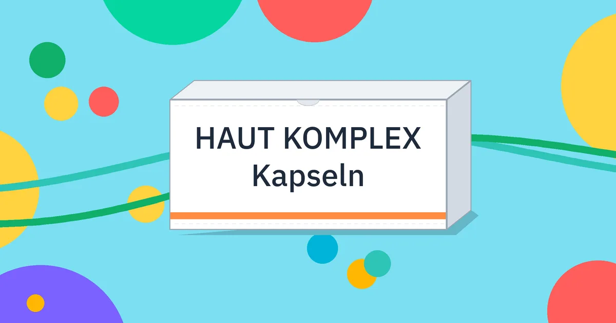 Symbolbild: Packung mit der Aufschrift HAUT KOMPLEX Kapseln (PZN 18755147) – Verfügbarkeit und Bezug in Apotheken in Frankfurt am Main