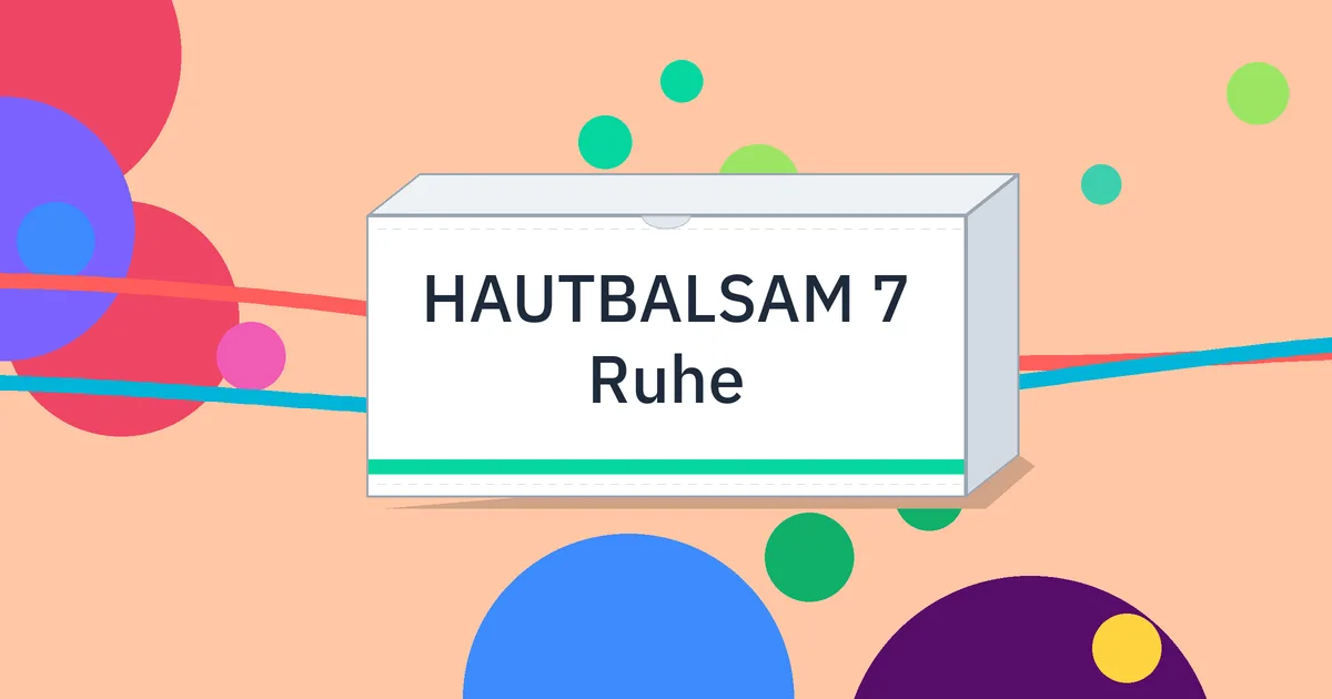 Symbolbild: Packung mit der Aufschrift HAUTBALSAM 7 Ruhe (PZN 19393686) – Verfügbarkeit und Bezug in Apotheken in Frankfurt am Main