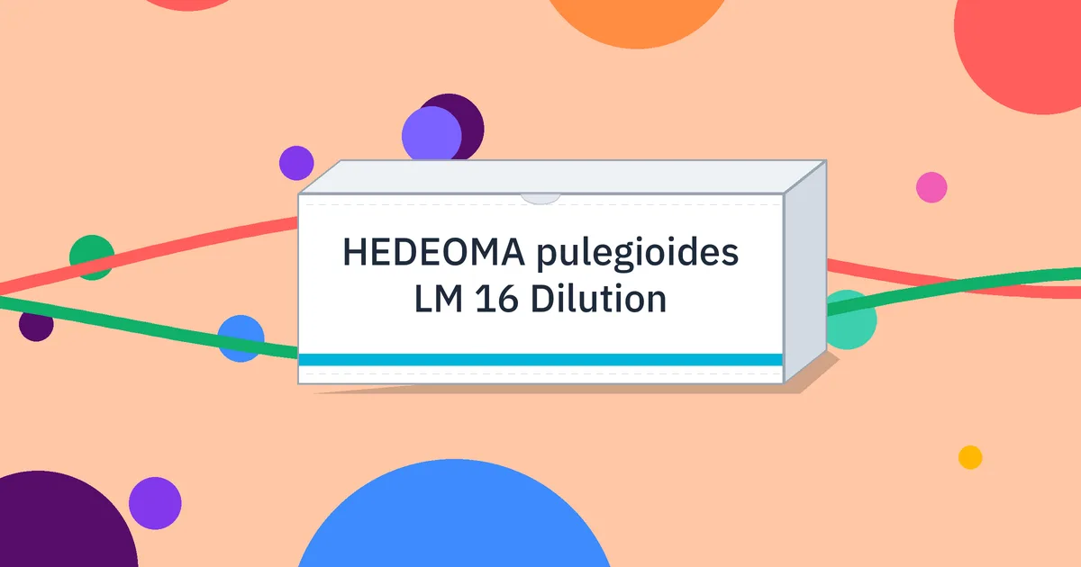 Symbolbild: Packung mit der Aufschrift HEDEOMA pulegioides LM 16 Dilution (PZN 13551204) – Verfügbarkeit und Bezug in Apotheken in Frankfurt am Main