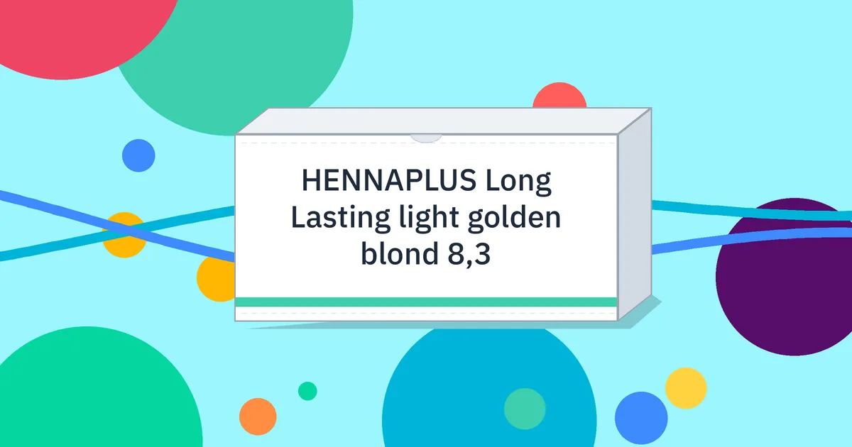 Symbolbild: Packung mit der Aufschrift HENNAPLUS Long Lasting light golden blond 8,3 (PZN 00099719) – Verfügbarkeit und Bezug in Apotheken in Frankfurt am Main
