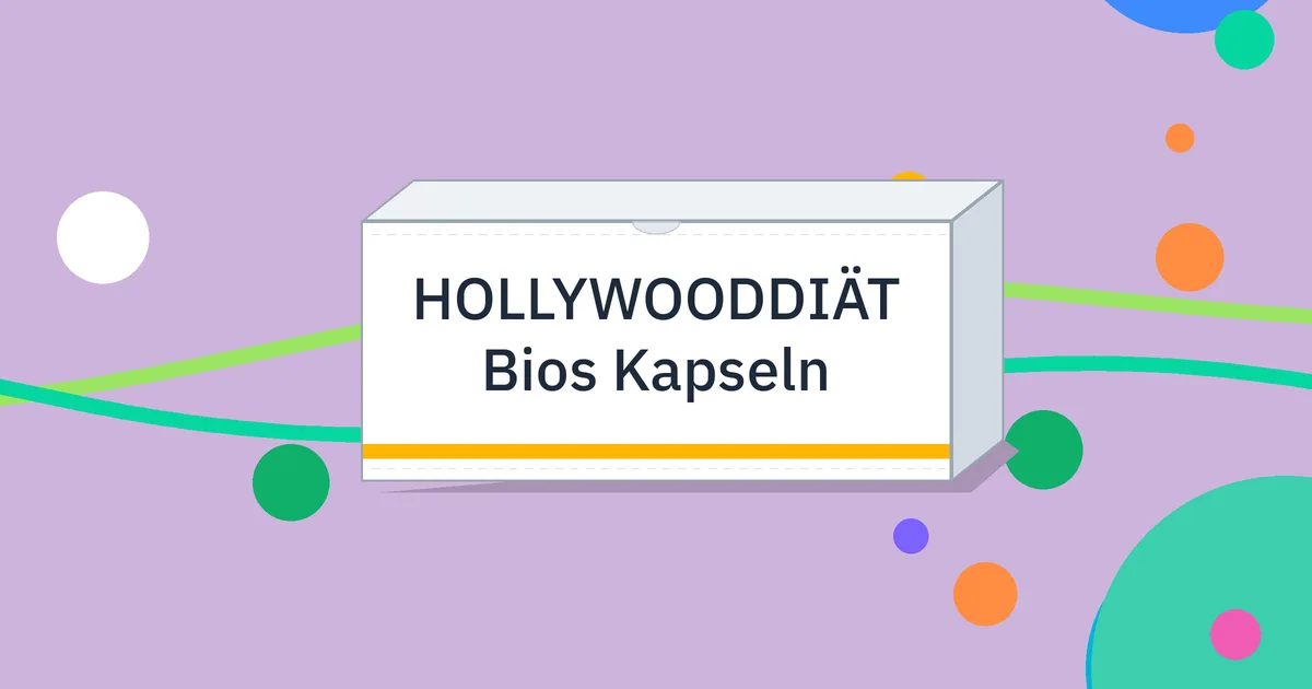 Symbolbild: Packung mit der Aufschrift HOLLYWOODDIÄT Bios Kapseln (PZN 03485736) – Verfügbarkeit und Bezug in Apotheken in Frankfurt am Main