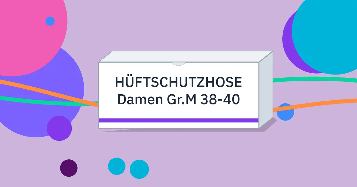 Symbolbild: Packung mit der Aufschrift HÜFTSCHUTZHOSE Damen Gr.M 38-40 (PZN 04608135) – Verfügbarkeit und Bezug in Apotheken in Frankfurt am Main