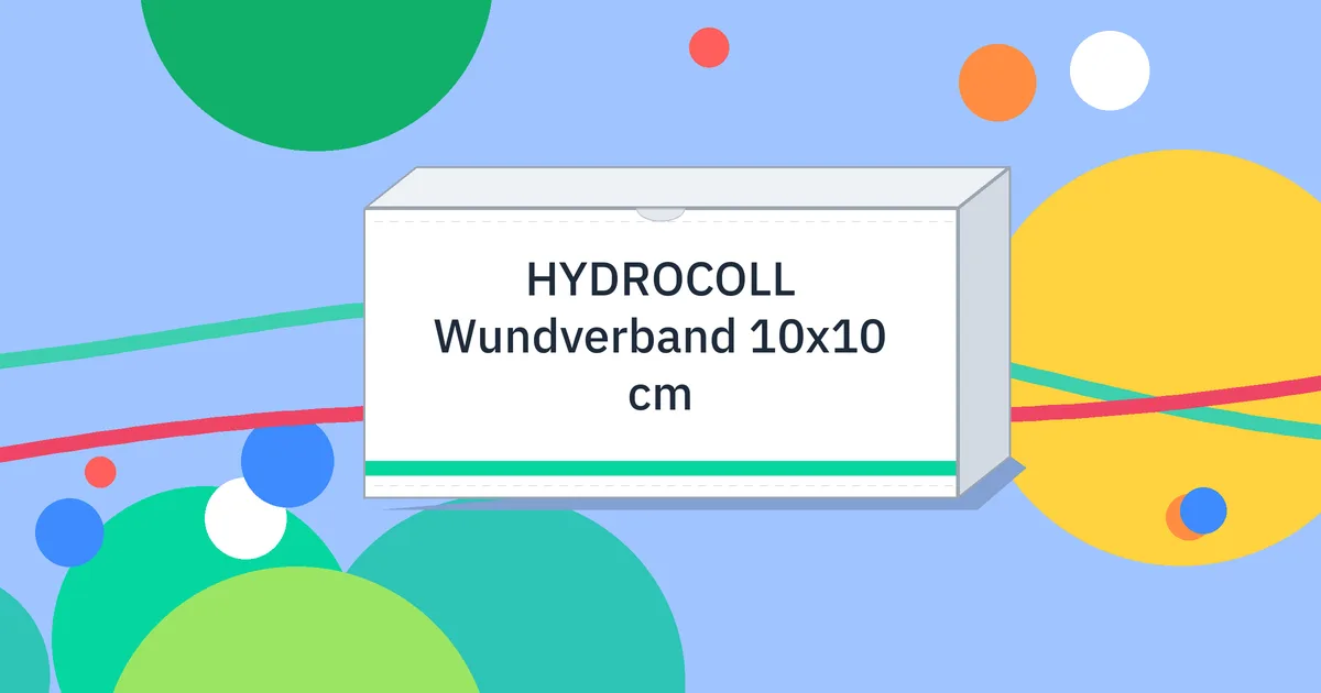 Symbolbild: Packung mit der Aufschrift HYDROCOLL Wundverband 10x10 cm (PZN 15301836) – Verfügbarkeit und Bezug in Apotheken in Frankfurt am Main