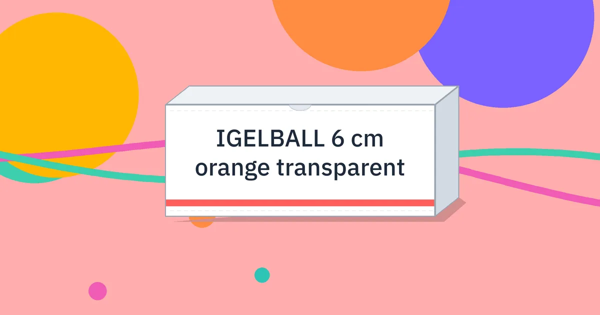 Symbolbild: Packung mit der Aufschrift IGELBALL 6 cm orange transparent (PZN 01231687) – Verfügbarkeit und Bezug in Apotheken in Frankfurt am Main