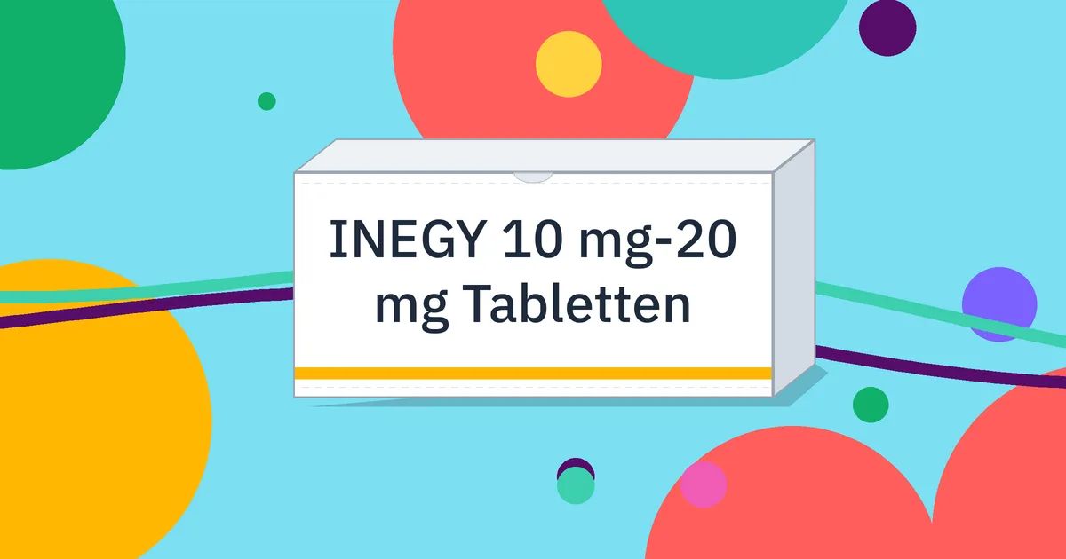 Symbolbild: Packung mit der Aufschrift INEGY 10 mg-20 mg Tabletten (PZN 09887341) – Verfügbarkeit und Bezug in Apotheken in Frankfurt am Main