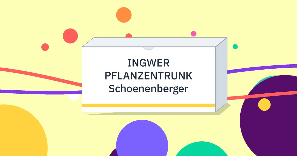 Symbolbild: Packung mit der Aufschrift INGWER PFLANZENTRUNK Schoenenberger (PZN 02640525) – Verfügbarkeit und Bezug in Apotheken in Frankfurt am Main