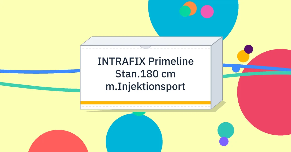 Symbolbild: Packung mit der Aufschrift INTRAFIX Primeline Stan.180 cm m.Injektionsport (PZN 06411193) – Verfügbarkeit und Bezug in Apotheken in Frankfurt am Main