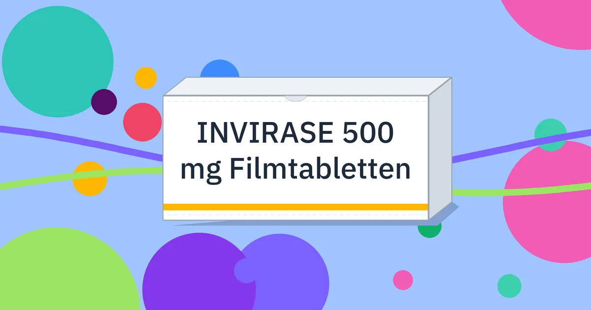 Symbolbild: Packung mit der Aufschrift INVIRASE 500 mg Filmtabletten (PZN 07279695) – Verfügbarkeit und Bezug in Apotheken in Frankfurt am Main