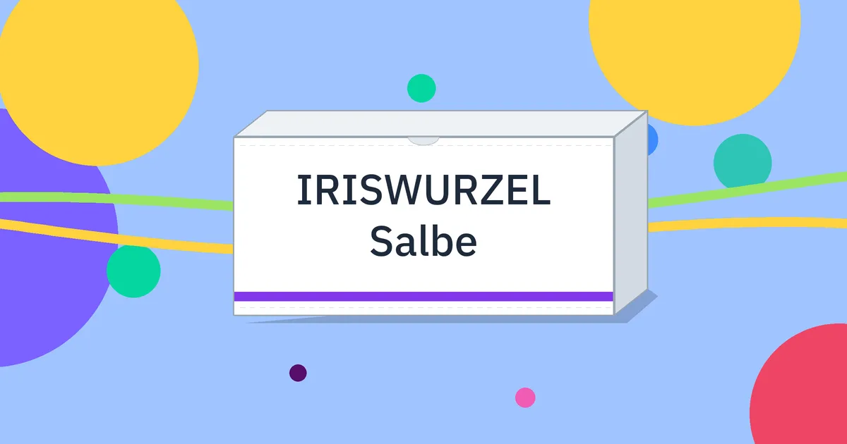 Symbolbild: Packung mit der Aufschrift IRISWURZEL Salbe (PZN 18091581) – Verfügbarkeit und Bezug in Apotheken in Frankfurt am Main