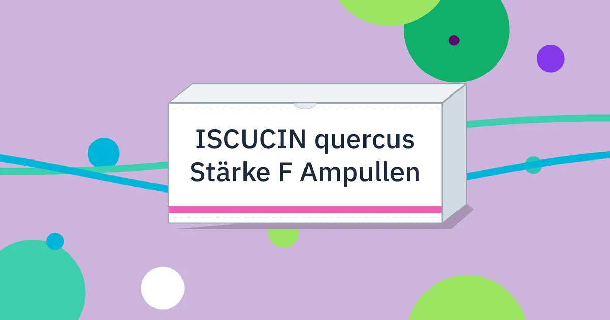 Symbolbild: Packung mit der Aufschrift ISCUCIN quercus Stärke F Ampullen (PZN 03083446) – Verfügbarkeit und Bezug in Apotheken in Frankfurt am Main