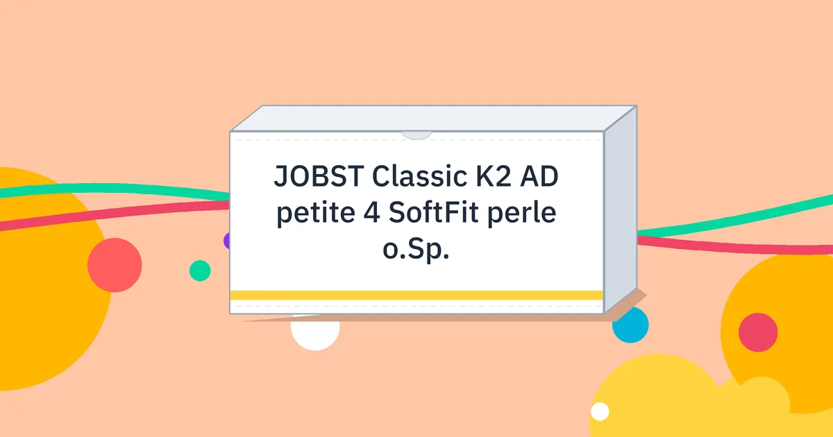 Symbolbild: Packung mit der Aufschrift JOBST Classic K2 AD petite 4 SoftFit perle o.Sp. (PZN 14222388) – Verfügbarkeit und Bezug in Apotheken in Frankfurt am Main