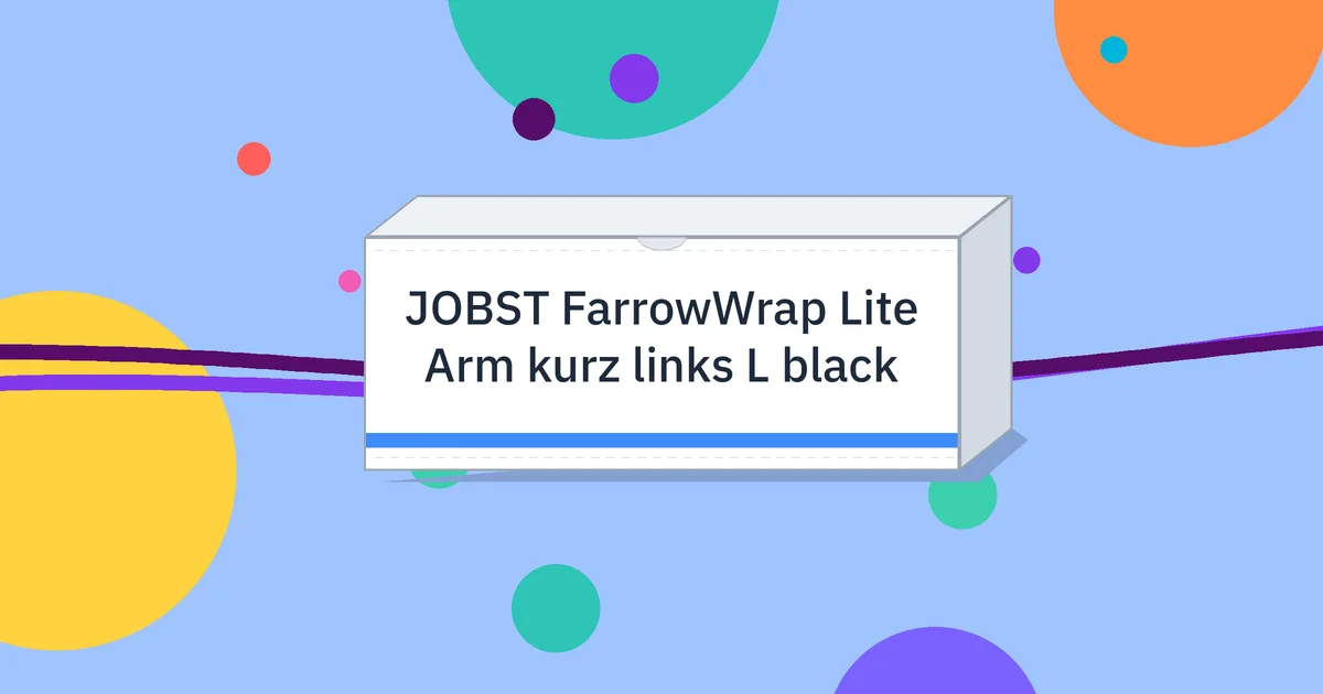 Symbolbild: Packung mit der Aufschrift JOBST FarrowWrap Lite Arm kurz links L black (PZN 13870085) – Verfügbarkeit und Bezug in Apotheken in Frankfurt am Main