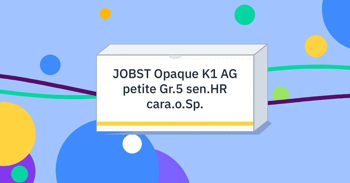 Symbolbild: Packung mit der Aufschrift JOBST Opaque K1 AG petite Gr.5 sen.HR cara.o.Sp. (PZN 13088893) – Verfügbarkeit und Bezug in Apotheken in Frankfurt am Main