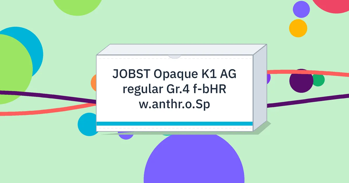 Symbolbild: Packung mit der Aufschrift JOBST Opaque K1 AG regular Gr.4 f-bHR w.anthr.o.Sp (PZN 16268147) – Verfügbarkeit und Bezug in Apotheken in Frankfurt am Main
