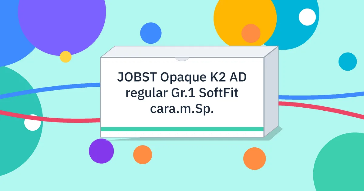 Symbolbild: Packung mit der Aufschrift JOBST Opaque K2 AD regular Gr.1 SoftFit cara.m.Sp. (PZN 11250007) – Verfügbarkeit und Bezug in Apotheken in Frankfurt am Main
