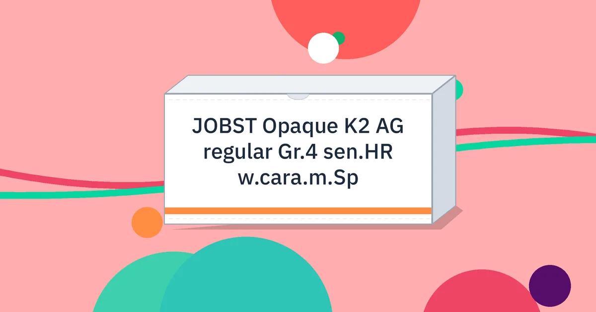 Symbolbild: Packung mit der Aufschrift JOBST Opaque K2 AG regular Gr.4 sen.HR w.cara.m.Sp (PZN 11254488) – Verfügbarkeit und Bezug in Apotheken in Frankfurt am Main