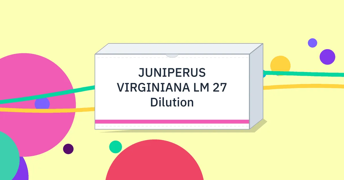 Symbolbild: Packung mit der Aufschrift JUNIPERUS VIRGINIANA LM 27 Dilution (PZN 13565287) – Verfügbarkeit und Bezug in Apotheken in Frankfurt am Main