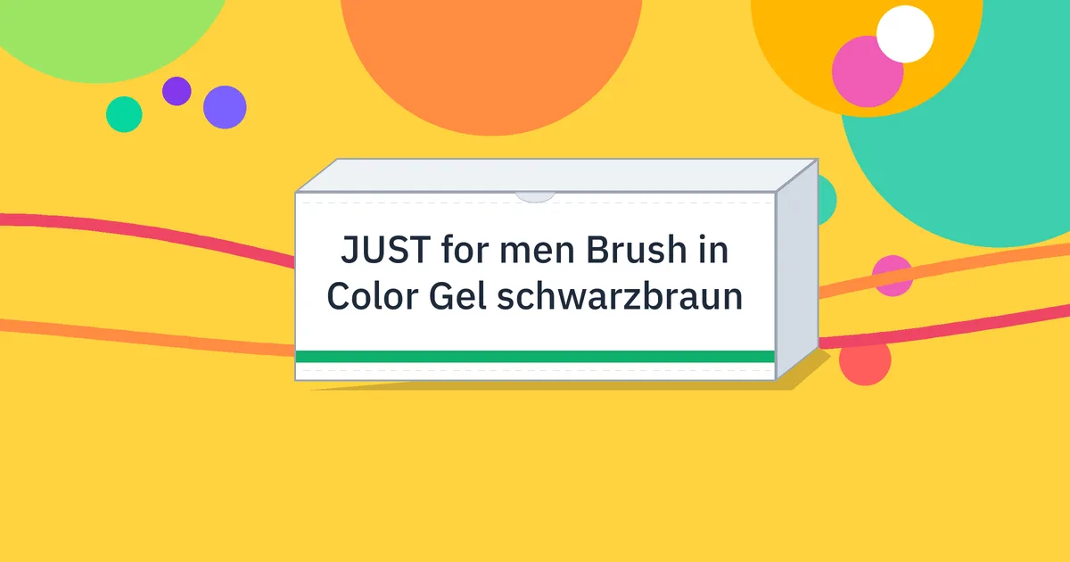 Symbolbild: Packung mit der Aufschrift JUST for men Brush in Color Gel schwarzbraun (PZN 01465505) – Verfügbarkeit und Bezug in Apotheken in Frankfurt am Main