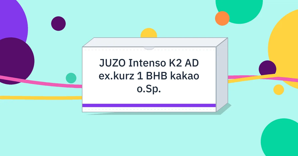 Symbolbild: Packung mit der Aufschrift JUZO Intenso K2 AD ex.kurz 1 BHB kakao o.Sp. (PZN 18625887) – Verfügbarkeit und Bezug in Apotheken in Frankfurt am Main