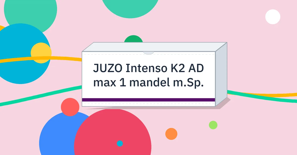 Symbolbild: Packung mit der Aufschrift JUZO Intenso K2 AD max 1 mandel m.Sp. (PZN 18609339) – Verfügbarkeit und Bezug in Apotheken in Frankfurt am Main