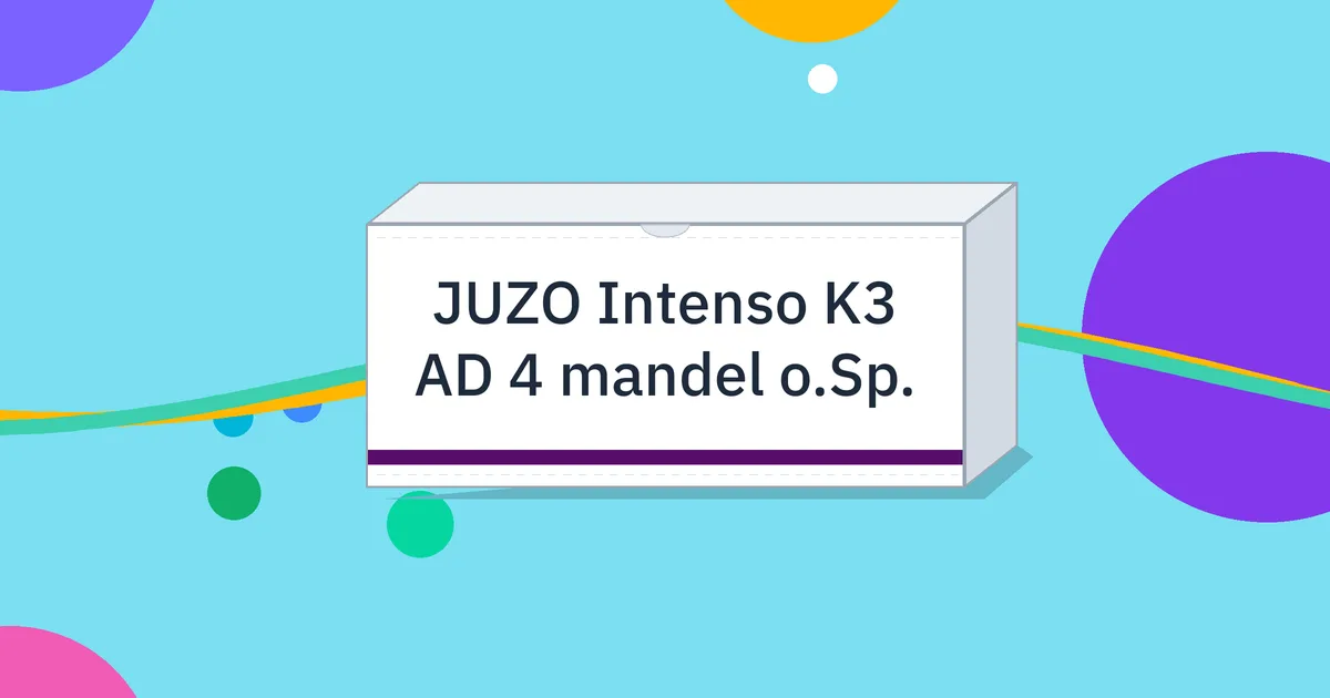 Symbolbild: Packung mit der Aufschrift JUZO Intenso K3 AD 4 mandel o.Sp. (PZN 18638105) – Verfügbarkeit und Bezug in Apotheken in Frankfurt am Main