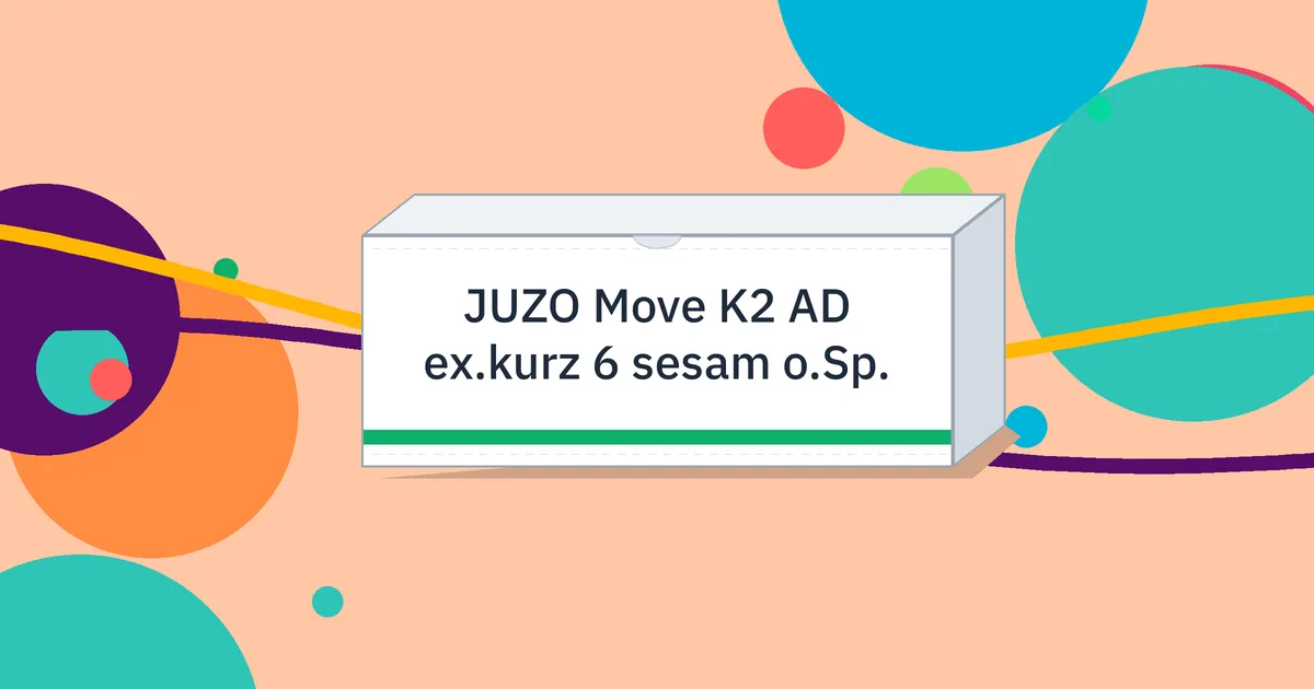 Symbolbild: Packung mit der Aufschrift JUZO Move K2 AD ex.kurz 6 sesam o.Sp. (PZN 18510598) – Verfügbarkeit und Bezug in Apotheken in Frankfurt am Main