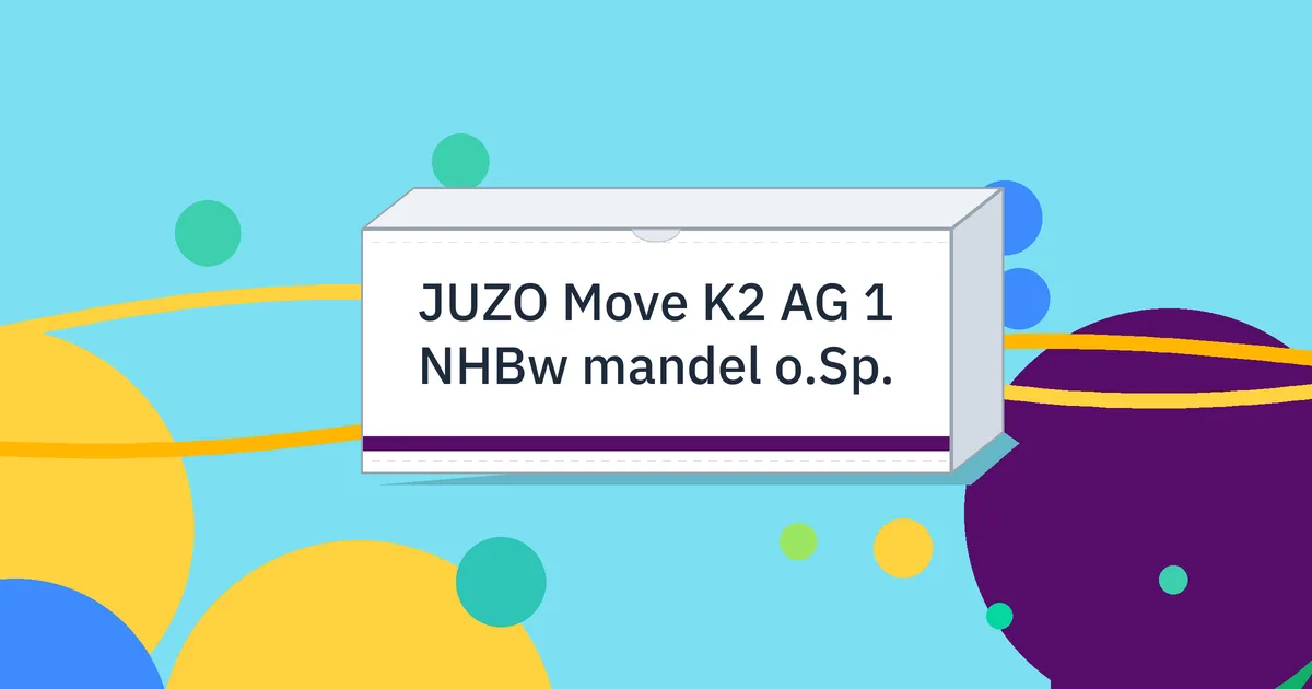 Symbolbild: Packung mit der Aufschrift JUZO Move K2 AG 1 NHBw mandel o.Sp. (PZN 16640954) – Verfügbarkeit und Bezug in Apotheken in Frankfurt am Main