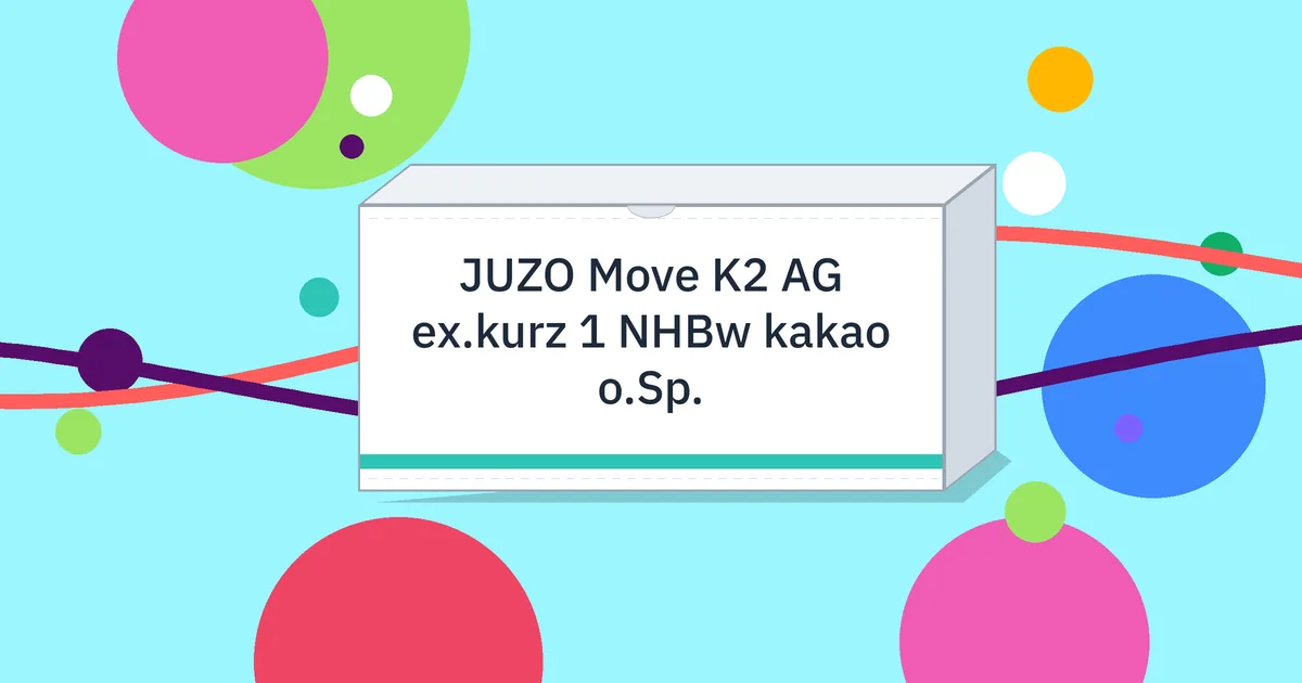 Symbolbild: Packung mit der Aufschrift JUZO Move K2 AG ex.kurz 1 NHBw kakao o.Sp. (PZN 18564677) – Verfügbarkeit und Bezug in Apotheken in Frankfurt am Main