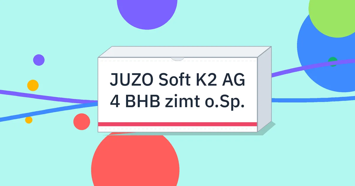 Symbolbild: Packung mit der Aufschrift JUZO Soft K2 AG 4 BHB zimt o.Sp. (PZN 14825371) – Verfügbarkeit und Bezug in Apotheken in Frankfurt am Main