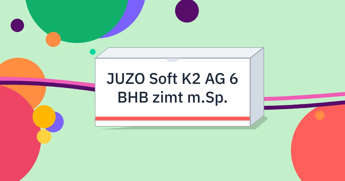 Symbolbild: Packung mit der Aufschrift JUZO Soft K2 AG 6 BHB zimt m.Sp. (PZN 14824756) – Verfügbarkeit und Bezug in Apotheken in Frankfurt am Main